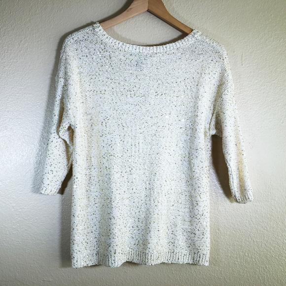 Mango | Sweaters | Mng Sweater Whitecream With Gold Sequins | Poshmark